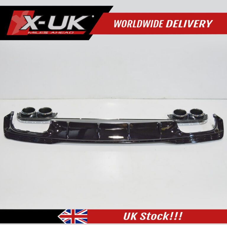 Audi A7 Sline to S7 style rear diffuser gloss black with chrome tips