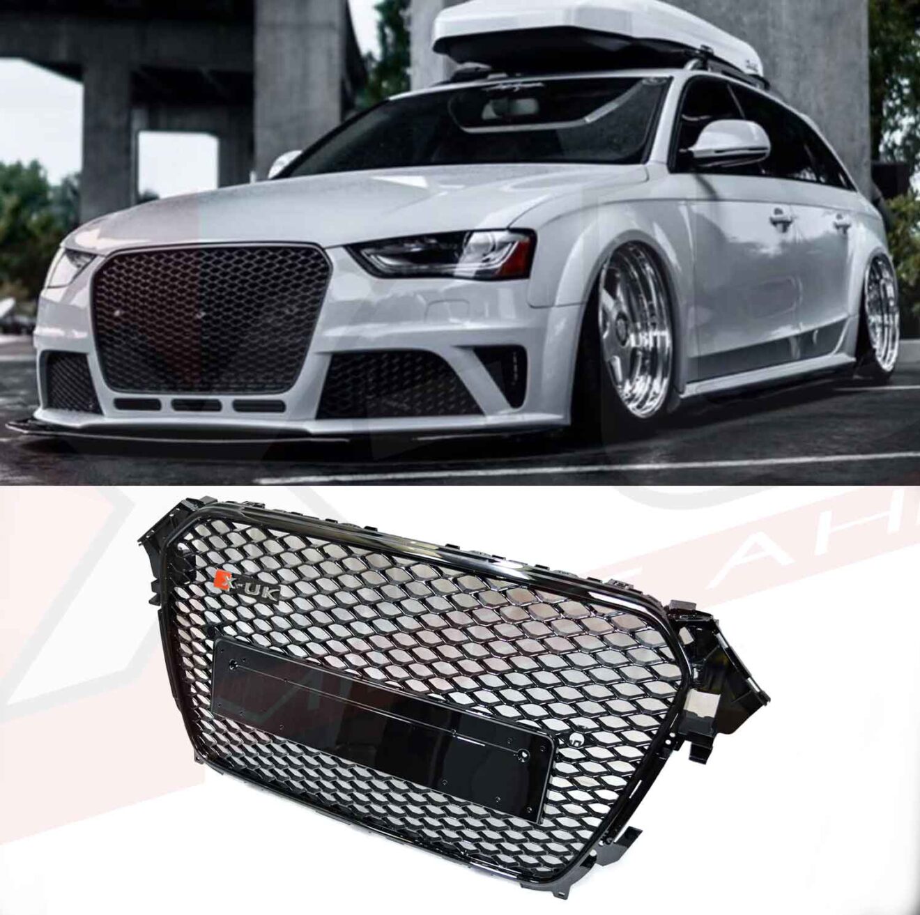 RSQ2 style front grill black and chrome for Audi Q2 / SQ2 2017-2019 ...