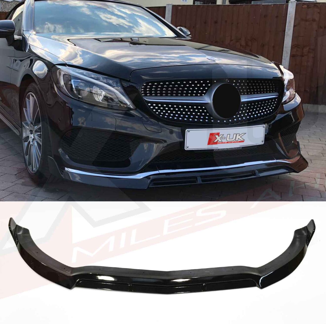 Mercedes C-Class C205 W205 AMG Sport C43 2013-2017 front splitter lip