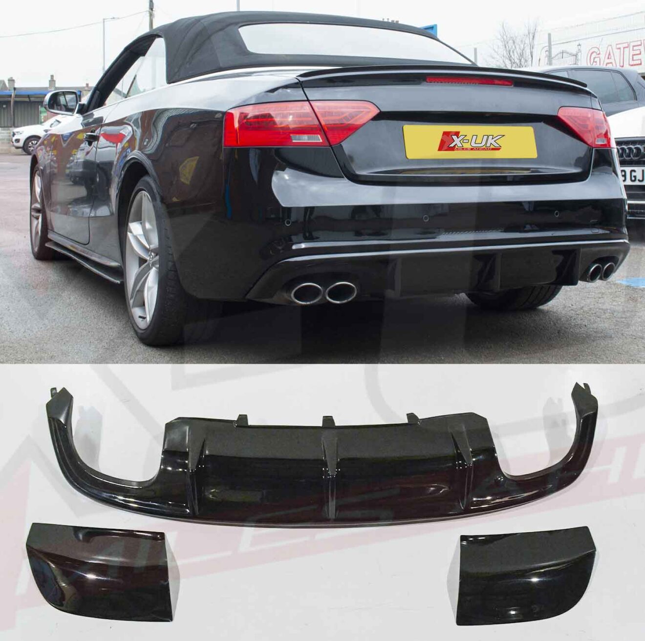 Audi A5 Sline diffuser FRP will also fit S5 model 2012-2015 facelift