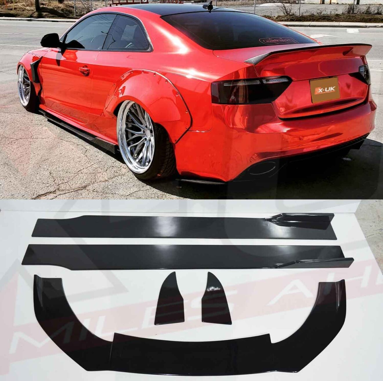 RS5 body kit 2007-2015 front splitter side skirts rear splitters