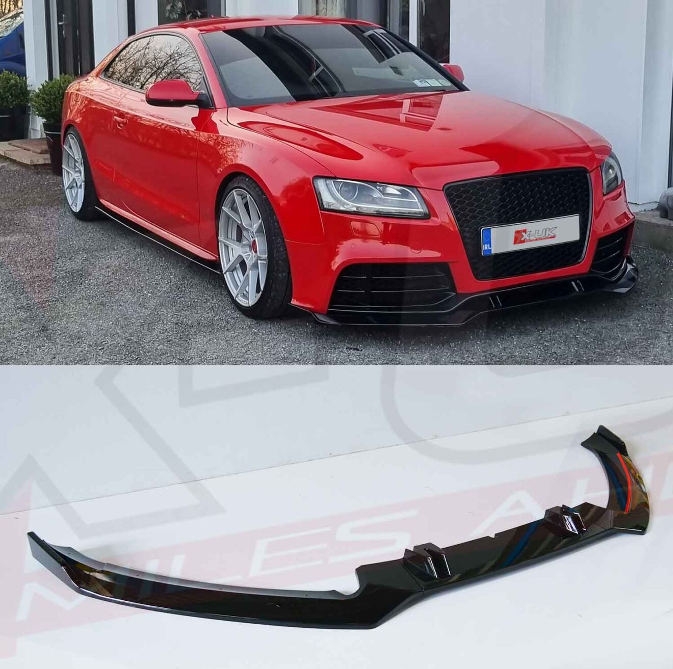 Audi RS5 2007-2012 3 pieces front splitter gloss black - Xenonz UK