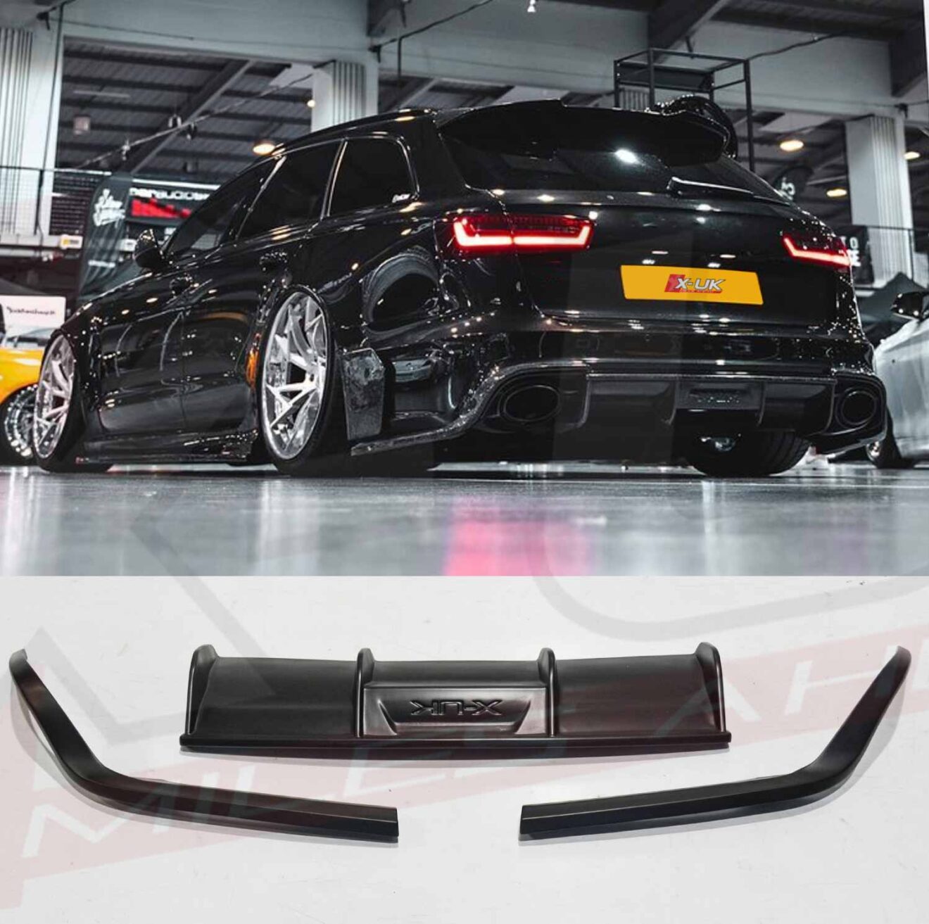 Audi RS6 rear diffuser 2011-2018 3 piece add on