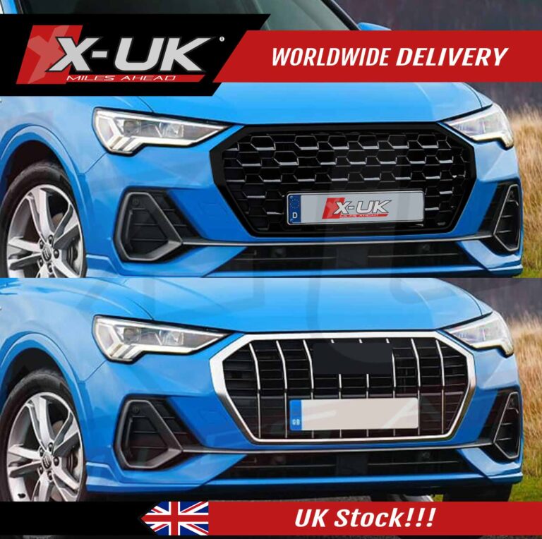 RSQ3 style honeycomb mesh gloss black front grill for Audi Q3 2019-2021