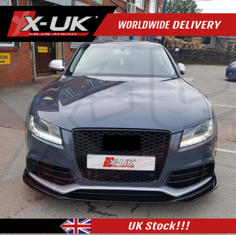 RS5 front splitter lip extension black FRP to fit 2007-2012