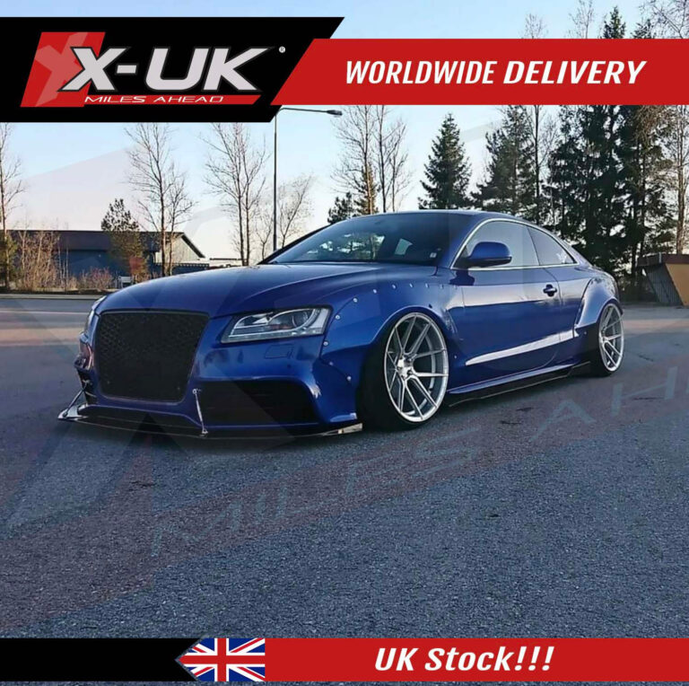 RS5 front splitter lip extension black FRP to fit 2007-2012