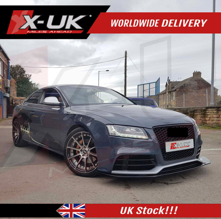 RS5 front splitter lip extension black FRP to fit 2007-2012